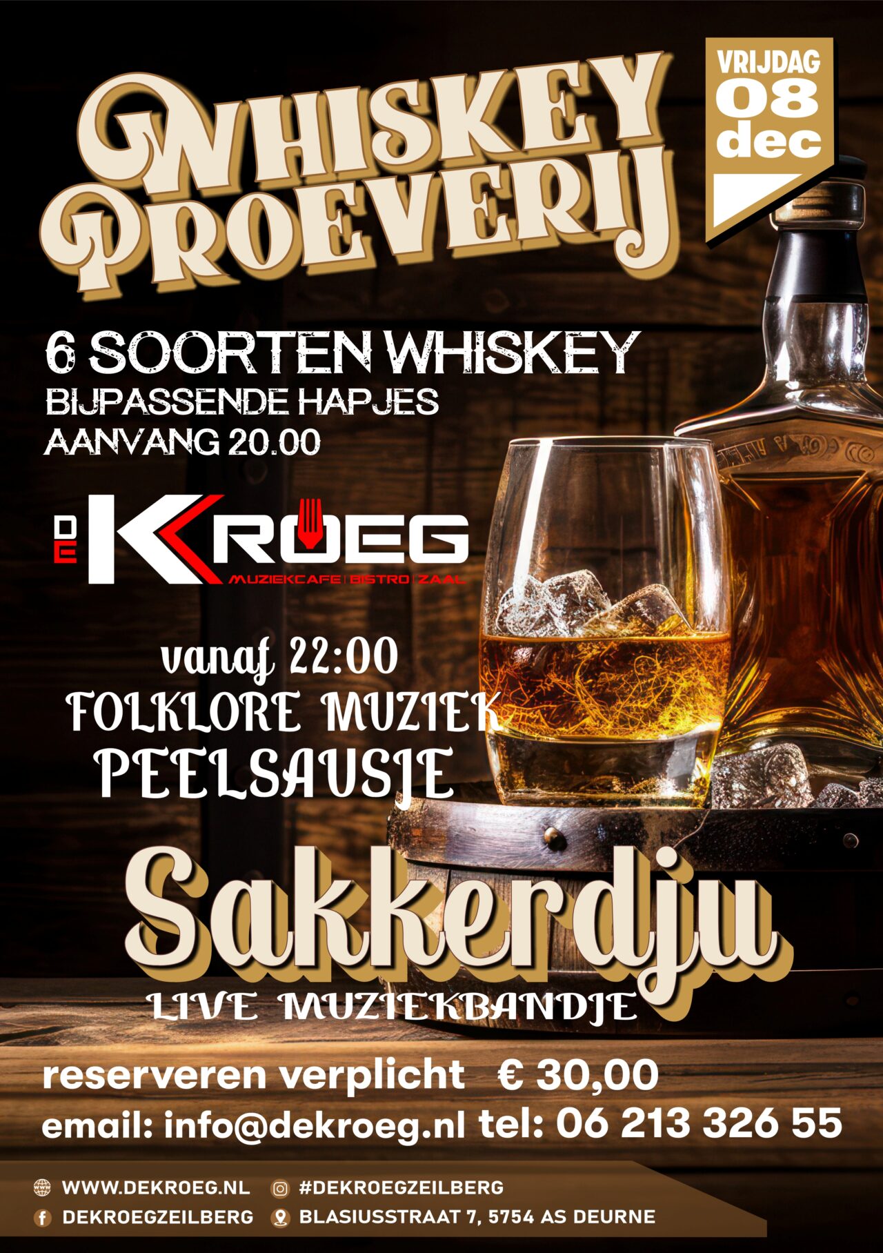 Whiskey proeverij - De Kroeg Zeilberg